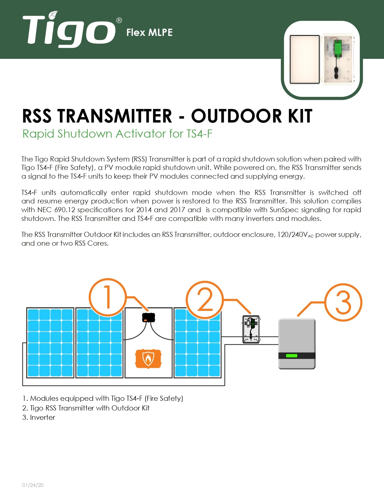 Tigo Single Core RSS Transmitter (100A), Din Rail,, 56% OFF