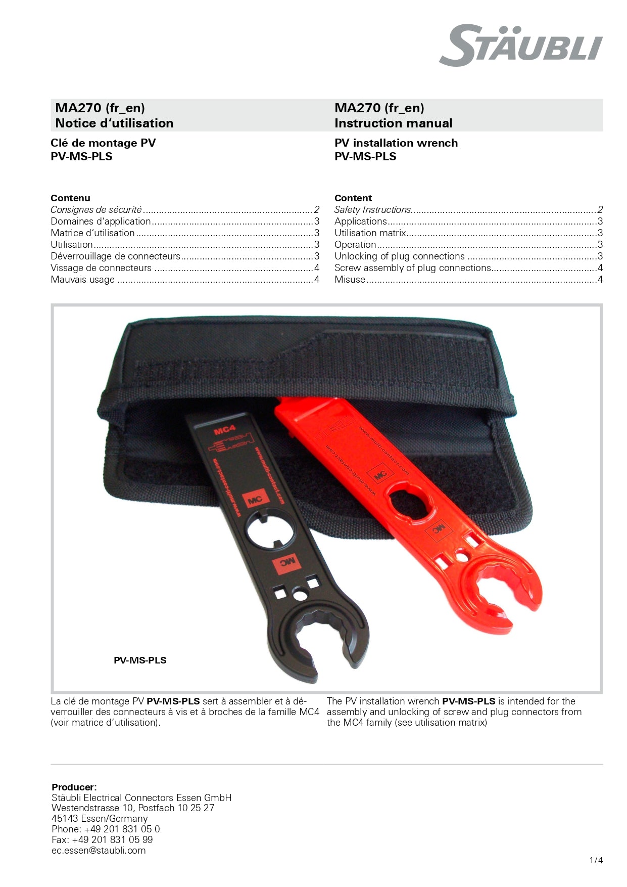 Multi Contact EVO3 MC4 | Spanner Tool - Metal ｜2-4 Weeks Ship Time ...
